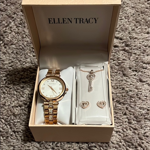 Ellen Tracy | Accessories | Ellen Tracy Gold Watch And Jewelry Set ...